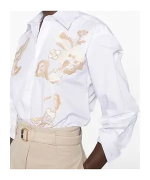 ERMANNO FIRENZE Embroidered Floral Long Sleeve Shirt