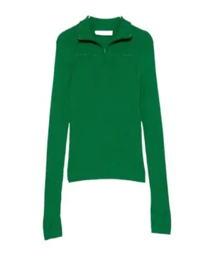 THE FRANKIE SHOP Long-sleeve Zip-up Sweater - Green