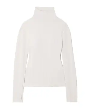 Cordova Ribbed Turtleneck Long Sleeve T-shirt - White