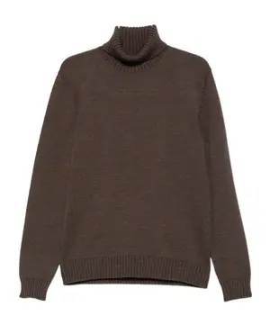 ZANONE Roll-neck Ribbed-trim Sweater - Brown