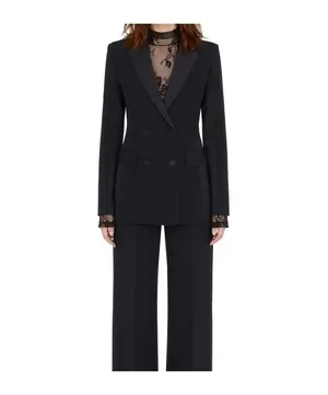 Patrizia Pepe Double-breasted Crepe Blazer