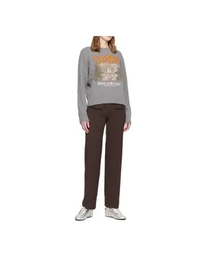 GANNI Teddy Intarsia Knitted Jumper - Grey