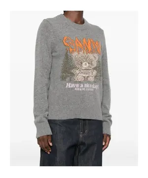 GANNI Teddy Intarsia Knitted Jumper