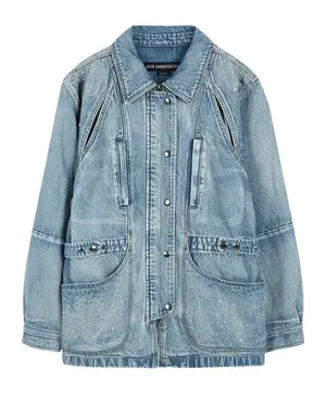 Andersson Bell Jeweled Denim Jacket - Blue
