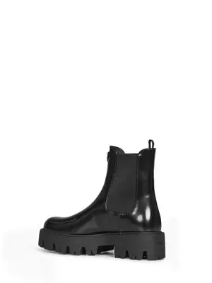 Prada Logo Plaque Chelsea Boots