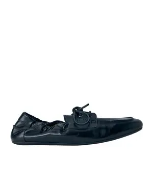 Prada Leather Moccasins - Black