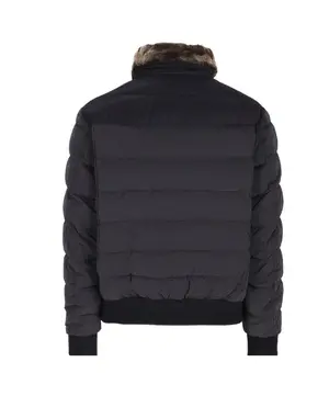 MOORER Quilted Fur-collar Coat