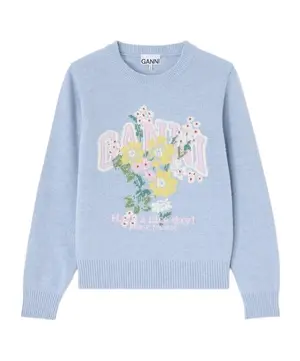 GANNI Long-sleeved Sweater - Blue
