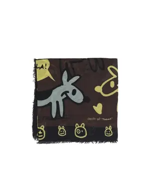 Destin Graphic-print Frayed Scarf - No