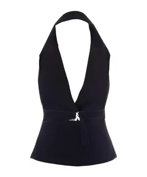 Patrizia Pepe Tuxedo-style Satin-lapel Top