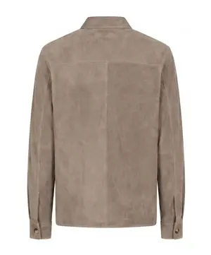 Agnona Leather Pocket Shirt Jacket