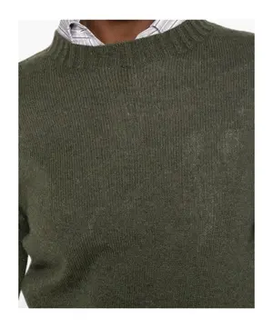 ARAGONA Long-sleeve Ribbed-trim Sweater - Green