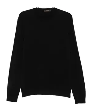ZANONE Long-sleeved Crew Neck Sweater - Black