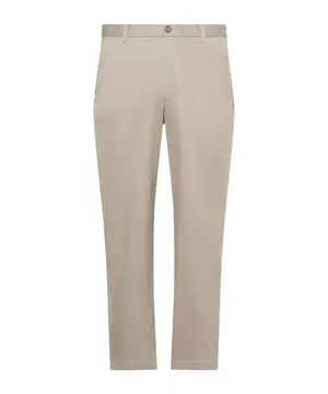 Calvin Klein Logo-embroidered Chino Trousers - Beige