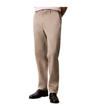 Calvin Klein Logo-embroidered Chino Trousers