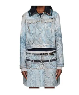 Andersson Bell Python Gradient Print Denim Jacket