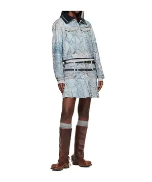 Andersson Bell Python Gradient Print Denim Jacket