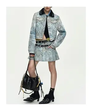Andersson Bell Python Gradient Print Denim Jacket