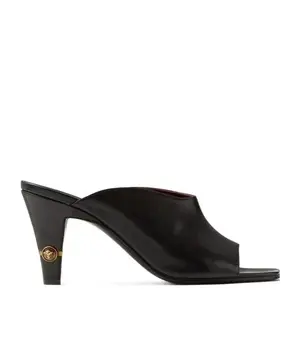 Versace Sculpted Heeled Mules - Black