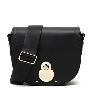 Longchamp Metal Clasp Shoulder Bag - Black