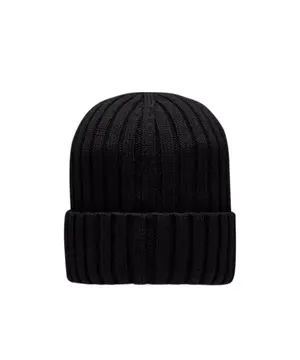 Moncler Ribbed Knit Logo Beanie