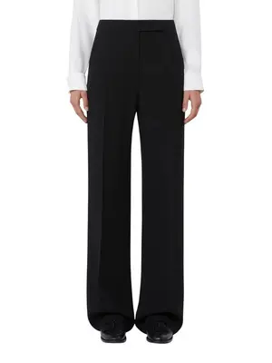 Max Mara Pressed-crease Wide-leg Trousers - Black