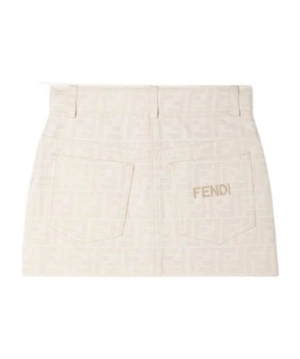 Fendi Ff Monogram Embroidered Denim Mini Skirt