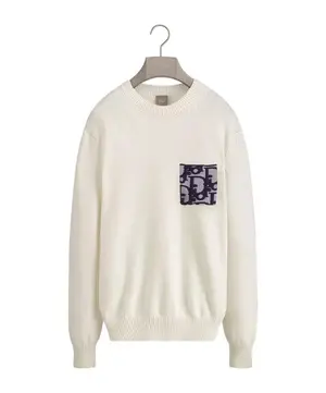 Dior Oblique Sweater, Regular Fit - White