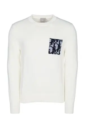 Dior Oblique Jacquard Paneled Sweater - White
