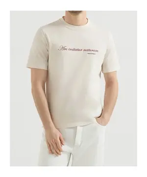 Brunello Cucinelli Phrase-embroidery Crew-neck T-shirt