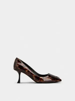 ROGER VIVIER Viv' In The City Pumps In Patent Leather - Brown
