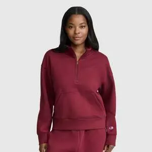 Champion Fleece Mockneck Quarter-zip - Cabernet