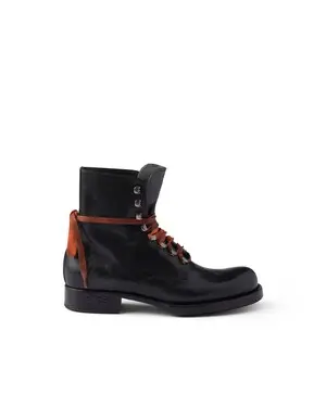 Prada Leather Laced Booties
