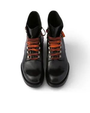 Prada Leather Laced Booties