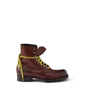 Prada Leather Laced Booties