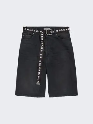 Balenciaga Belted Shorts Dark And Black - Brown