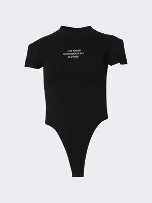 Vetements I Am Naked Under My Clothes Front Sleeve Bodysuit Washed - Black