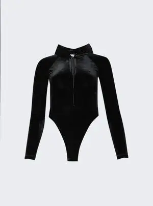 Vetements Velvet Hooded Body - Black