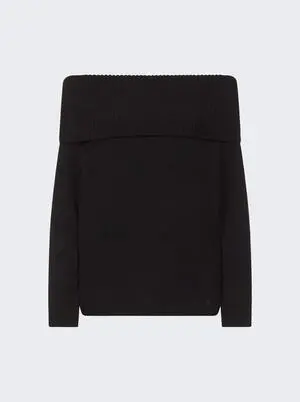 Loulou De Saison Sibyl Off-the-shoulder Cashmere Blend Sweater - Black