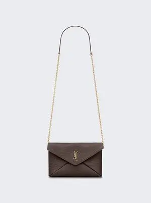 Saint Laurent Cassandre Small Chain Pouch Chocolate - Brown