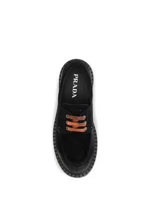 Prada Suede Lace-up Loafers
