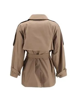 Max Mara Short Water Repellent Twill Trench Coat - Brown