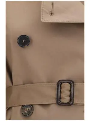 Max Mara Short Water Repellent Twill Trench Coat - Brown