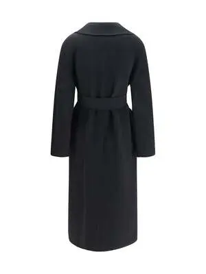 Max Mara Long Robe Coat In Wool, Cashmere And Silk