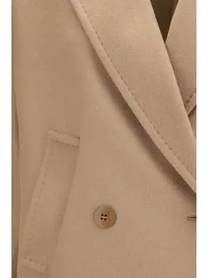 Max Mara Double Breasted Wool Drap Coat