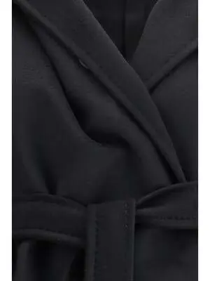 Max Mara Wool Drape Robe Coat - Black