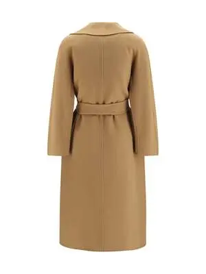 Max Mara Long Wool, Cashmere, And Silk Robe Coat - Brown