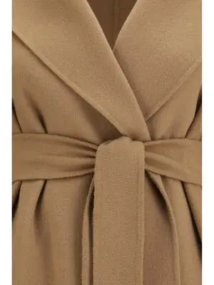 Max Mara Long Wool, Cashmere, And Silk Robe Coat - Brown