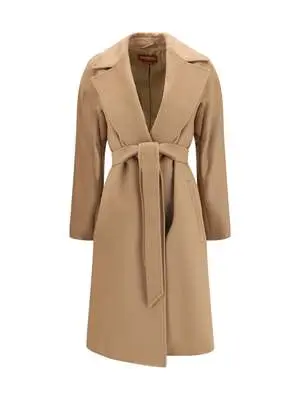 Max Mara Peak Lapel Coat - Brown
