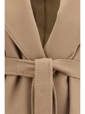 Max Mara Peak Lapel Coat - Cream